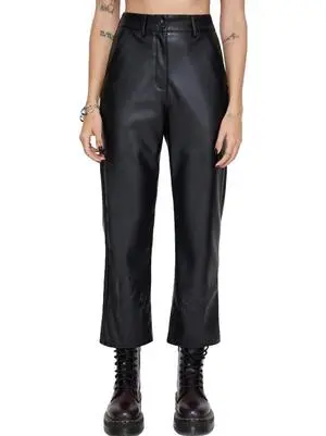 DISTURBIA High-rise Cropped Trousers - Black