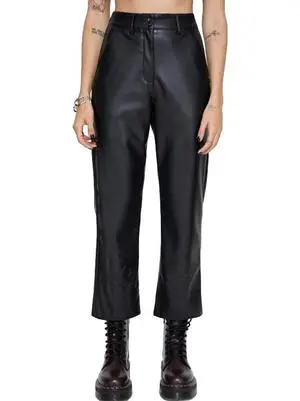 DISTURBIA High-rise Cropped Trousers - Black
