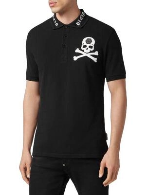 Philipp Plein Polo Shirt Ss Skull&amp;bones - Black