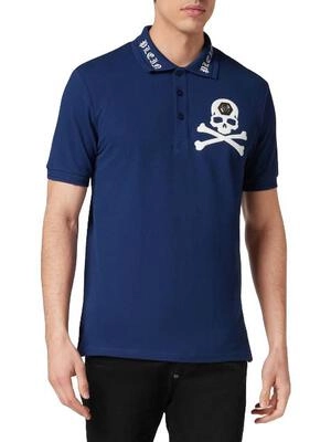 Philipp Plein Polo Shirt Ss Skull&amp;bones - Darkblue