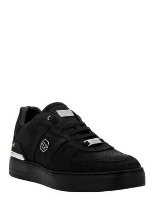 Philipp Plein Nubuck Low Top Sneakers Cocco - Black/black