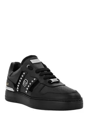 Philipp Plein Low Top Sneakers Mix Cut Studs - Black/black