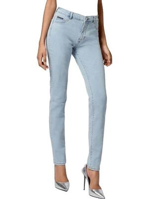 Philipp Plein Denim High Waist Jegging - Icefrost