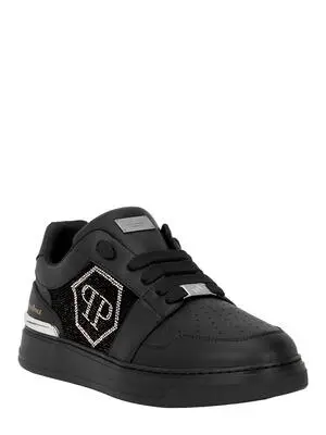 Philipp Plein Crystal Hexagon" Low-top Sneakers - Black/black