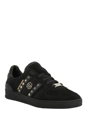 Philipp Plein Retro Rebel Leather Low-top Sneakers - Black/black