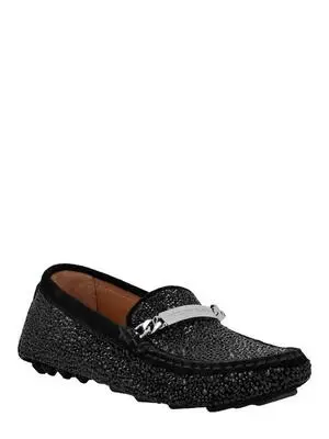 Philipp Plein Suede Embellished Moccasins - Black