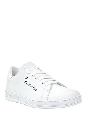 BILLIONAIRE Logo Lace-up Low-top Sneakers - White