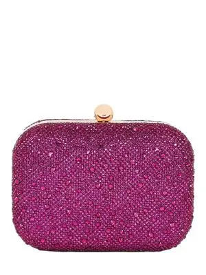 Badgley Mischka Celest Crystal Mini Minaudiere Clutch - Fuchsia