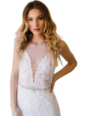 POPPY LANE Anya Bridal Belt - Silver