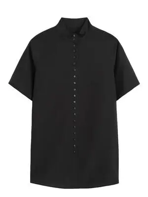 Cos Fluid High-collar Shirt - Black