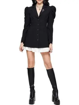 DISTURBIA Maura Tailored Blazer Dress - Black