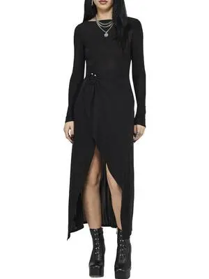DISTURBIA Bellamira Ring Waist Midi Dress - Black