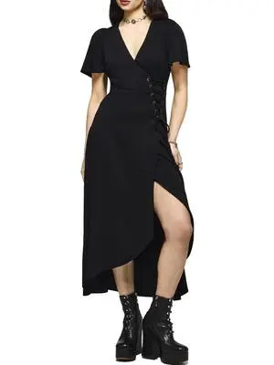 DISTURBIA Sableine Wrap Midaxi Dress - Black