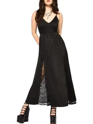 DISTURBIA Cami Lace Godet Maxi Dress - Black
