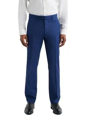 ZANELLA Noah Glen Check Flat Front Wool & Cotton Dress Pants At Nordstrom