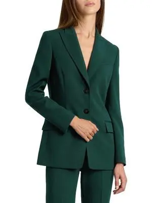Santorelli Enrica Two-button Jacket In Soft Stretch Twill - Evergreen