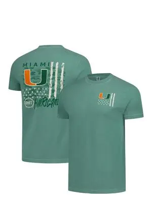 IMAGE ONE Miami Hurricanes Comfort Colors Oht Camo Overlay T-shirt - Green