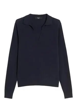 Max Mara Long Sleeve Lapel Polo Shirt - Black