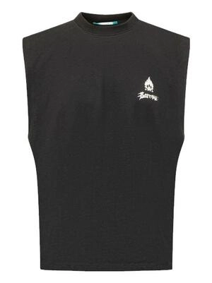 BARROW Logo Printed Sleeveless Top - Black