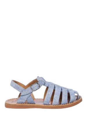 POM D'API Plage-stitch Dad Leather Sandals - Gray