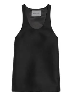 Balenciaga Wool-silk Scoop Neck Tank - Black