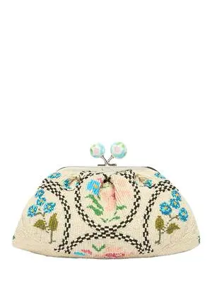 Max Mara Cotton Beaded Clutch Bag - Pink