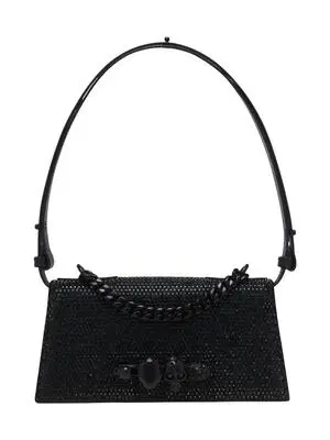 Alexander McQueen Mini Jewelled Knuckle Shoulder Bag - Black