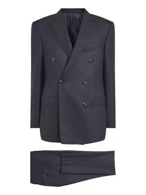 Corneliani Wool Herringbone 2-piece Suit - Navy