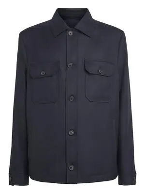 Corneliani Water-repellent Techwool Overshirt - Navy