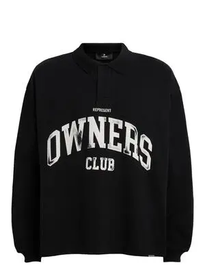 REPRESENT Cotton Owners Club Rugby Shirt - Black