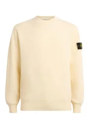 Stone Island Ribbed Compass Patch Sweatshirt - Ivory