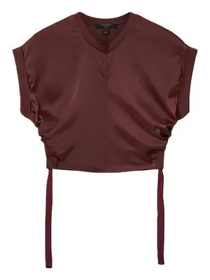 ALLSAINTS Satin Mira T-shirt - Red