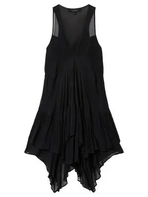 ALLSAINTS Gretel Asymmetric Tiered Midi Dress - Black