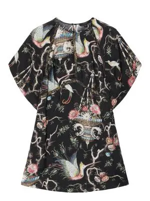 ALLSAINTS Xena Printed Mini T-shirt Dress - Black