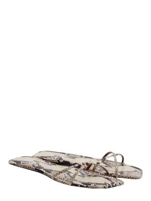 Paris Texas Biarritz Snake-effect Leather Sandals - Nude