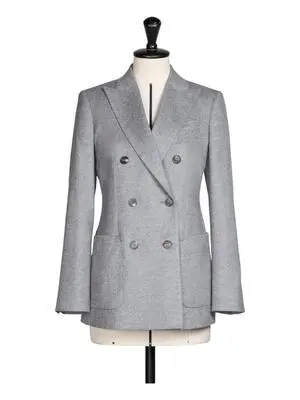 Max Mara Double-breasted Long-sleeve Blazer - Light Gray