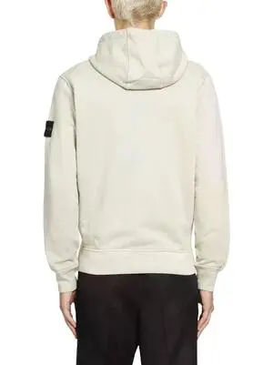 Stone Island Logo-patch Zip-up Hoodie - Neutrals