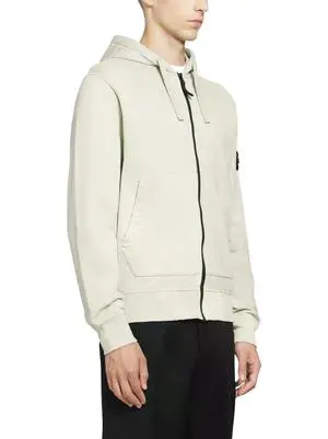 Stone Island Logo-patch Zip-up Hoodie - Neutrals