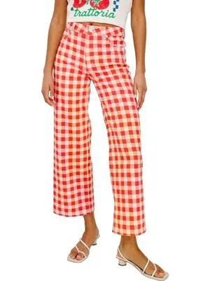 Rails Xgiadzy Getty Cropped Gingham Trousers - Red