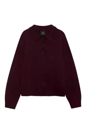 ANINE BING Lee Polo Sweater - Red
