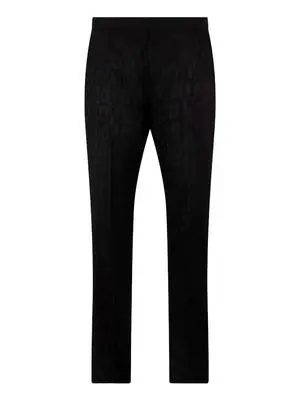 Roberto Cavalli Leopard-jacquard Tailored Trousers - Black