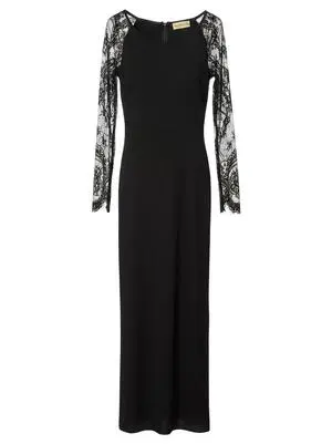 Valentino Garavani Lace-panel Long-sleeve Maxi Dress - Black