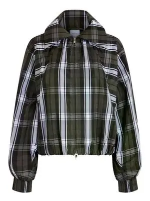 PATOU Check-print Zip-up Bomber Jacket - Brown