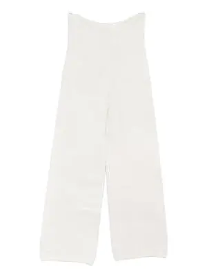Liviana Conti Ribbed-knit Wide-leg Trousers - Neutrals