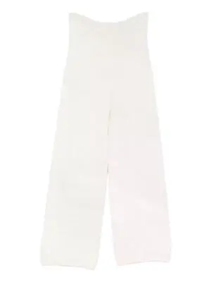 Liviana Conti Ribbed-knit Wide-leg Trousers - Neutrals