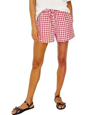 Rails Gingham Drawstring Shorts - Red