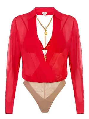 Elisabetta Franchi Bodysuit With Padlock Detail - Red
