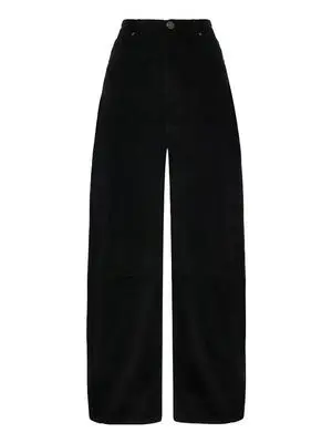 Pinko Corduroy Wide-leg Trousers - Black