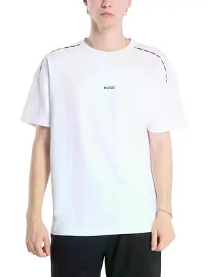 Hugo Noah Logo-print Tape-detail T-shirt - White