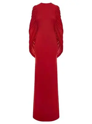 SEEN USERS Name Fallen Angel Draped Gown Maxi Dress - Red